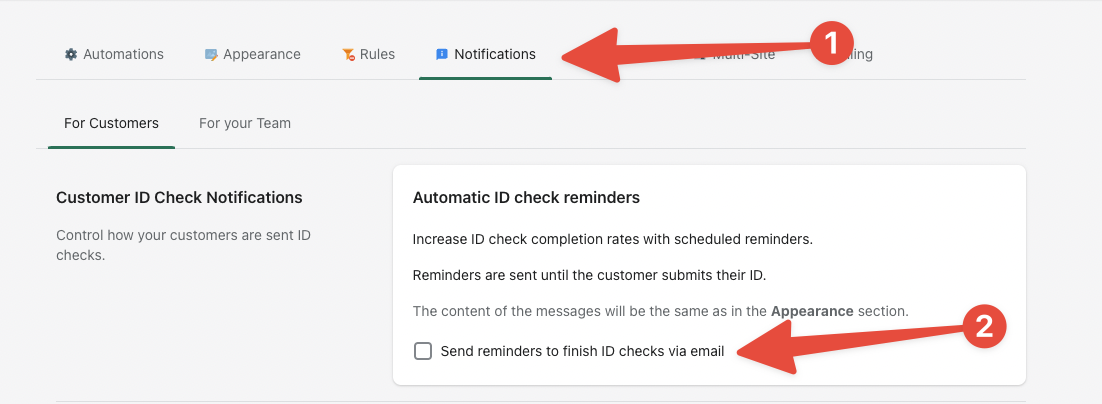 Schedule automatic ID check reminders for customers | Help Center